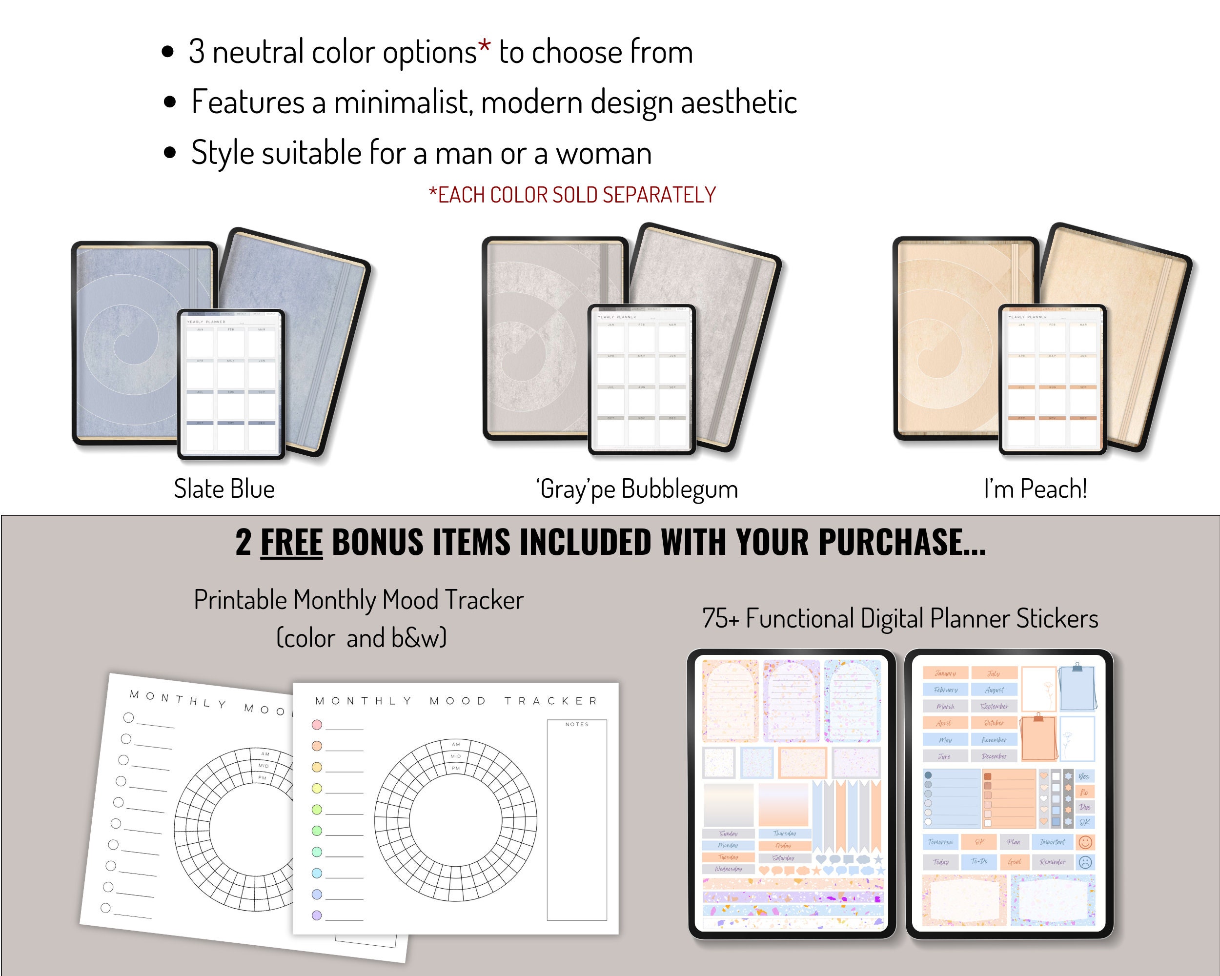 Undated Quarterly Digital Infinity Planner, Hyperlinked Project Management Planner, Basic ...