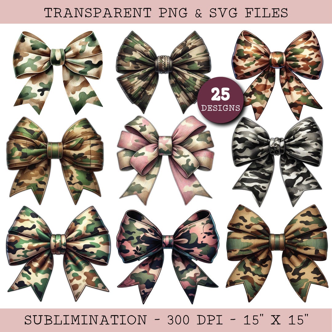 Camo Bow PNG & SVG Bundle: Military, Hunting Designs (digital Download ...