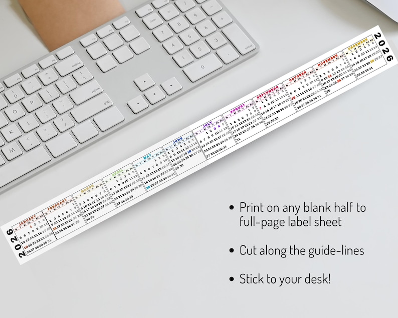 2026 Printable Keyboard Calendar Strip, All Versions & 2025 Calendars ...