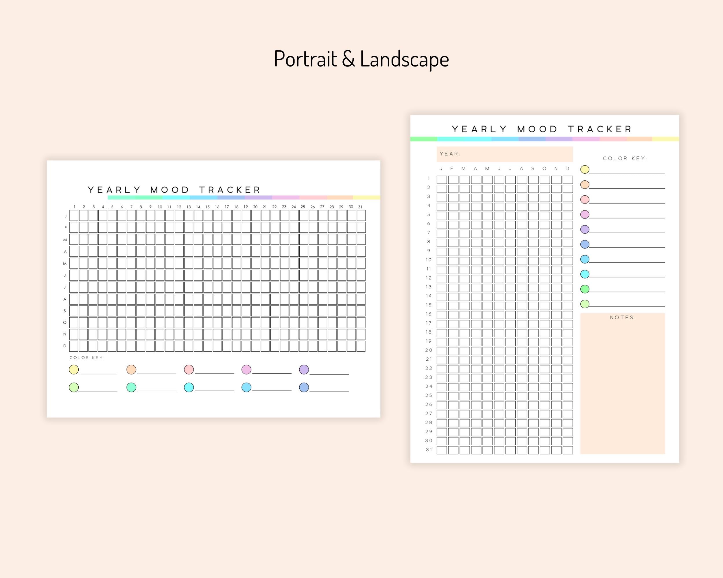 Printable Mood Trackers With Free Feelings Wheel, Monthly Mood Tracker ...