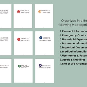 Printable Emergency Binder: End of Life Planner (fillable PDF) - Etsy