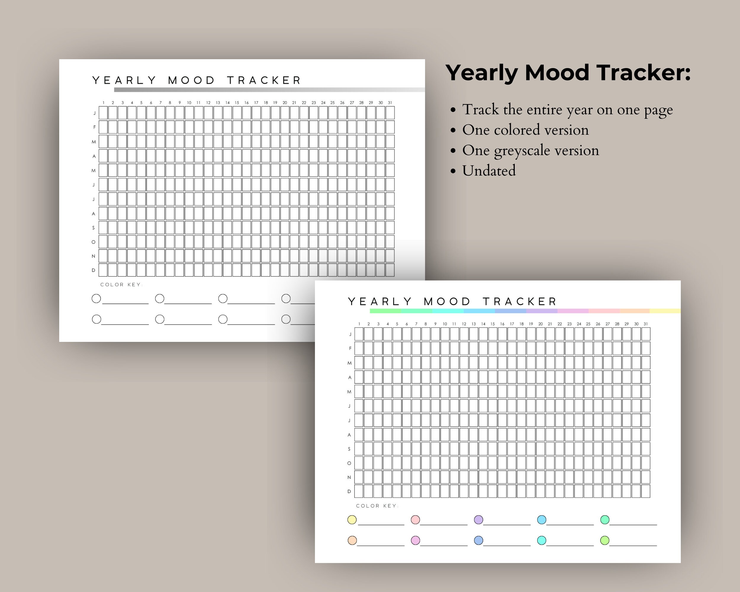 Printable Mood Trackers With Free Feelings Wheel, Monthly Mood Tracker ...