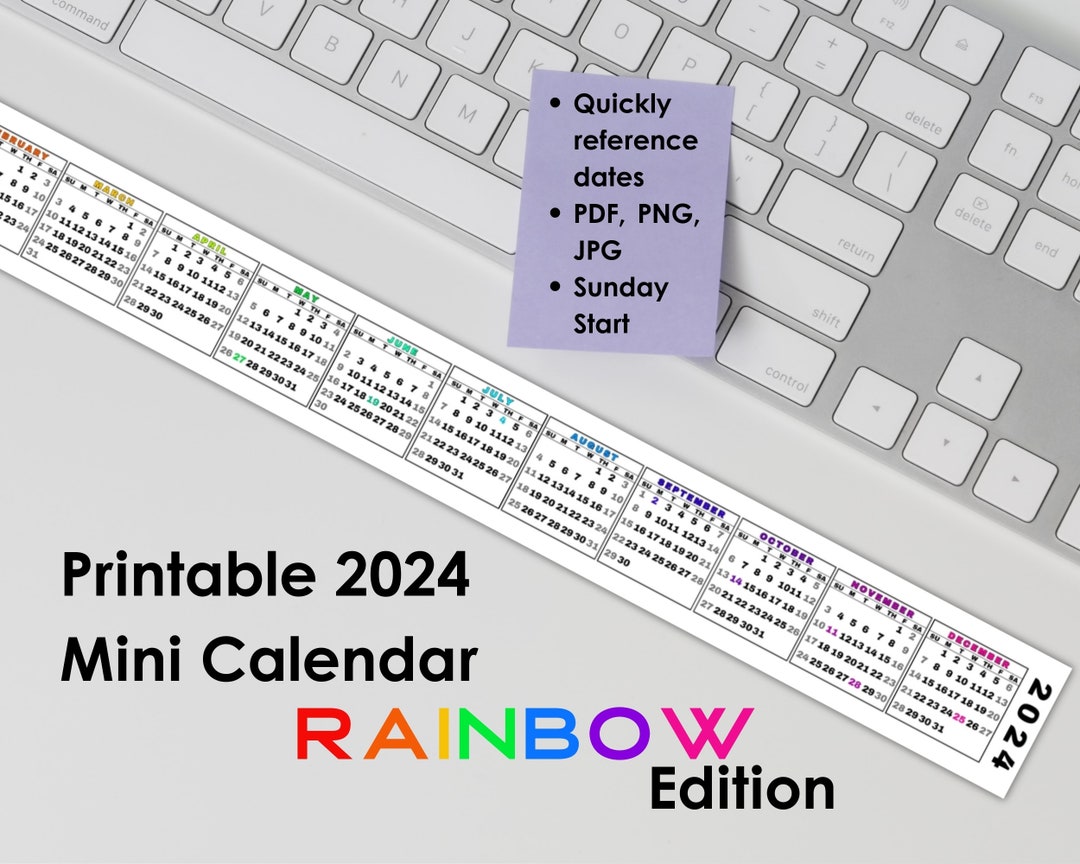 Buy Printable 2024 Mini Desk Calendar, Miniature 2024 Keyboard Calendar ...