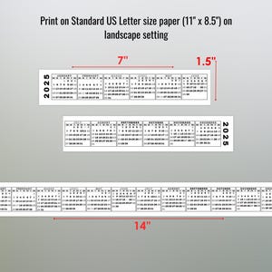 2025 Keyboard Calendar Strip: Printable Mini Calendar (PDF Download) - Etsy