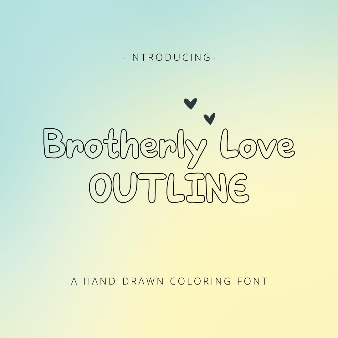 Bold Handwritten Coloring Font, Fun Outline Font, Commercial Use ...