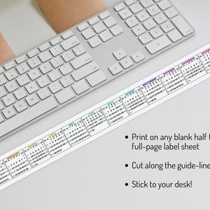 2025 Keyboard Calendar Strip: Rainbow Edition (PDF Download) - Etsy