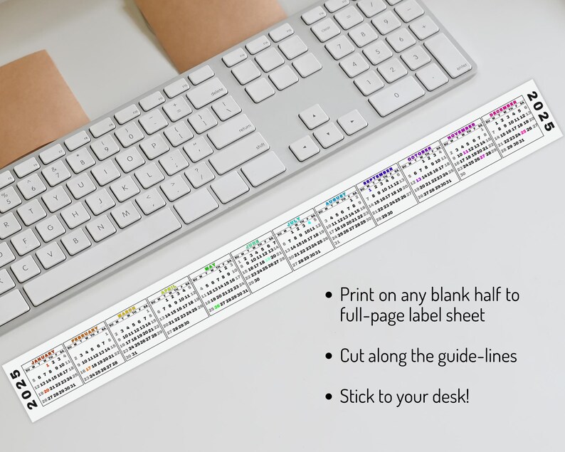 2025 Keyboard Calendar Strip: Rainbow Edition (PDF Download) - Etsy