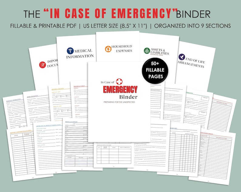 In Case of Emergency Binder & End of Life Planner - Estate Planning ...
