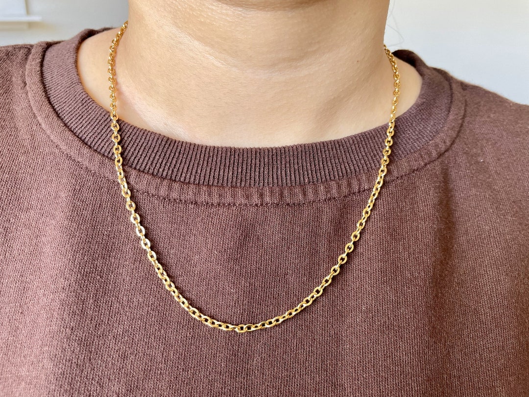 Men's Chain or Women's Chain / Gold 3mm Rolo Chain - Etsy