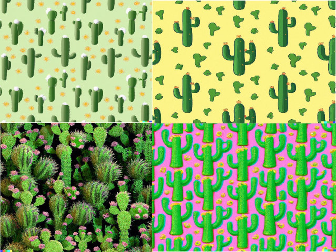 Cacti Poster Design Digital Art - Etsy