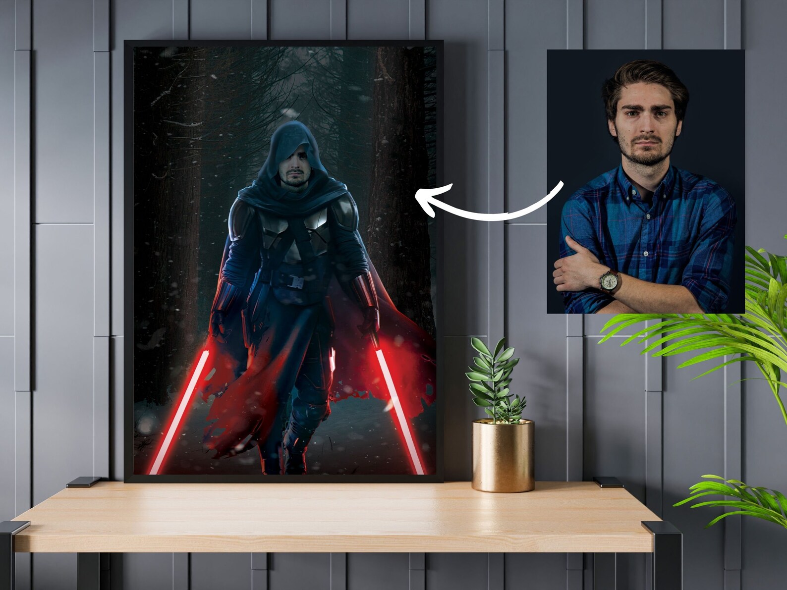 Starwars Custom Portrait | Personalized Portrait From Photo | SW Gift ...
