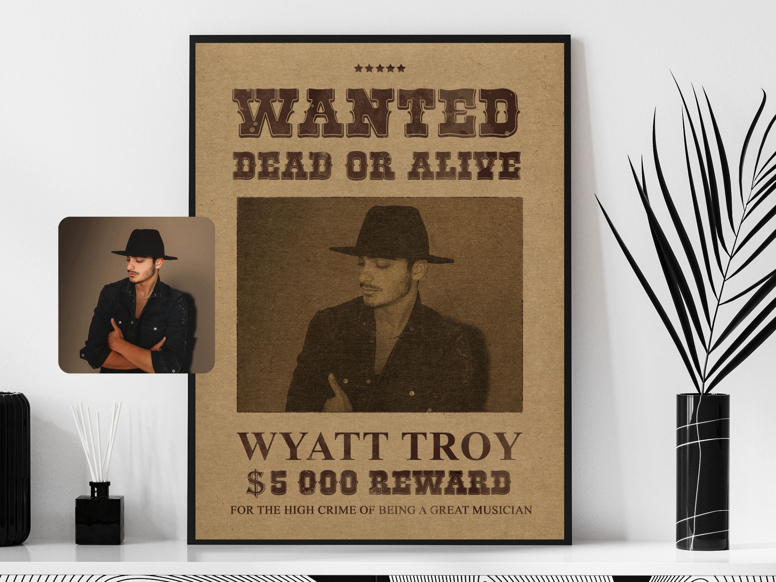 Western Wanted Poster | Unique Presents for Dad | Wild West | Wanted ...