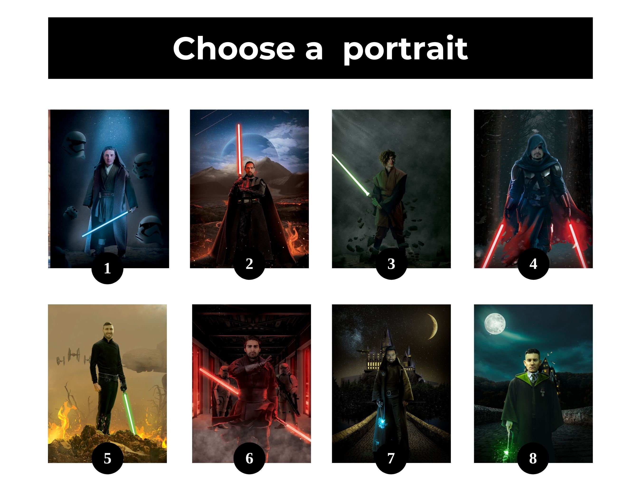Starwars Custom Portrait | Personalized Portrait From Photo | SW Gift ...