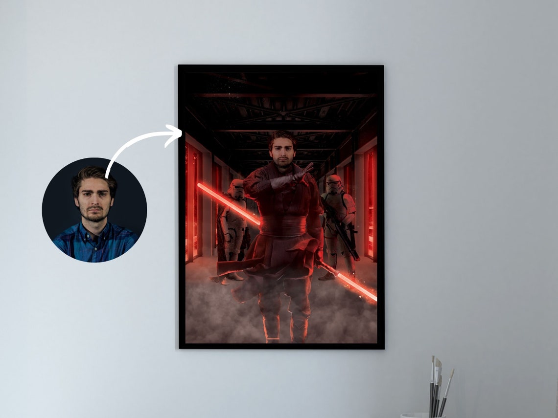 Starwars Custom Portrait | Personalized Portrait From Photo | SW Gift ...