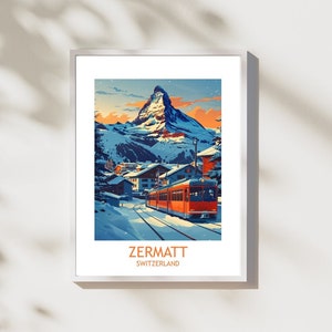 Zermatt, Switzerland Digital Poster - Alpine Scenery Print - Digital ...