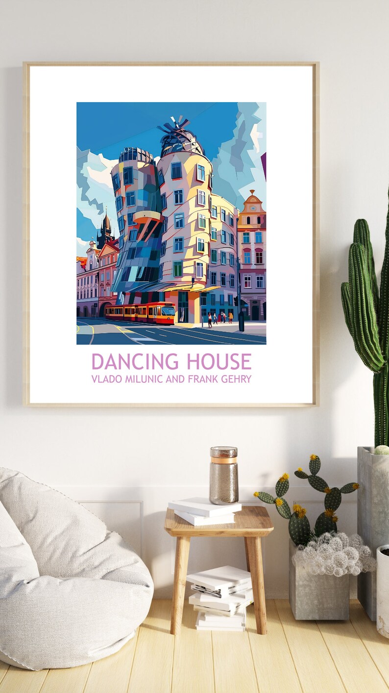 Dancing House Prague Poster Frank Gehry & Vlado Milunić Architectural ...