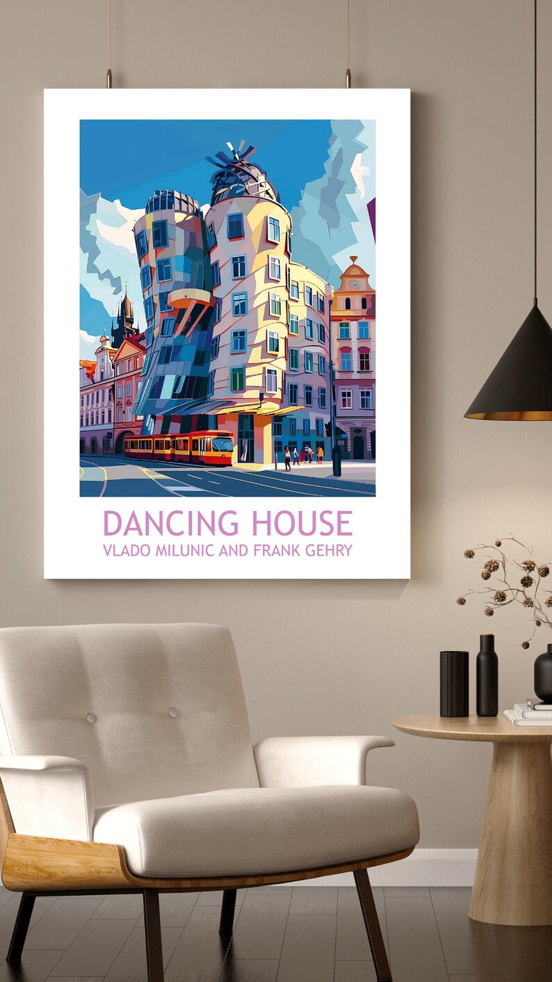 Dancing House Prague Poster Frank Gehry & Vlado Milunić Architectural ...