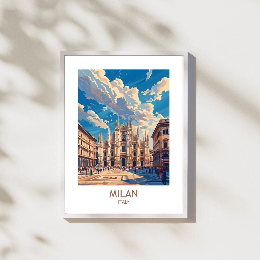 Milan Cathedral Wall Art Print, Italy Gift, Travel Print, Digital Print ...
