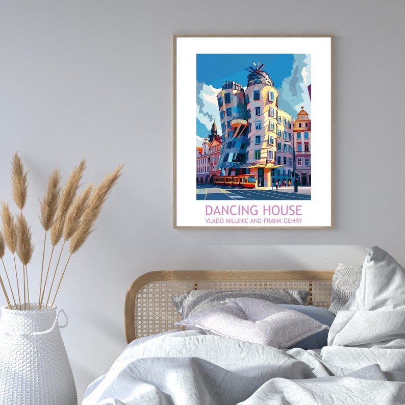 Dancing House Prague Poster Frank Gehry & Vlado Milunić Architectural ...
