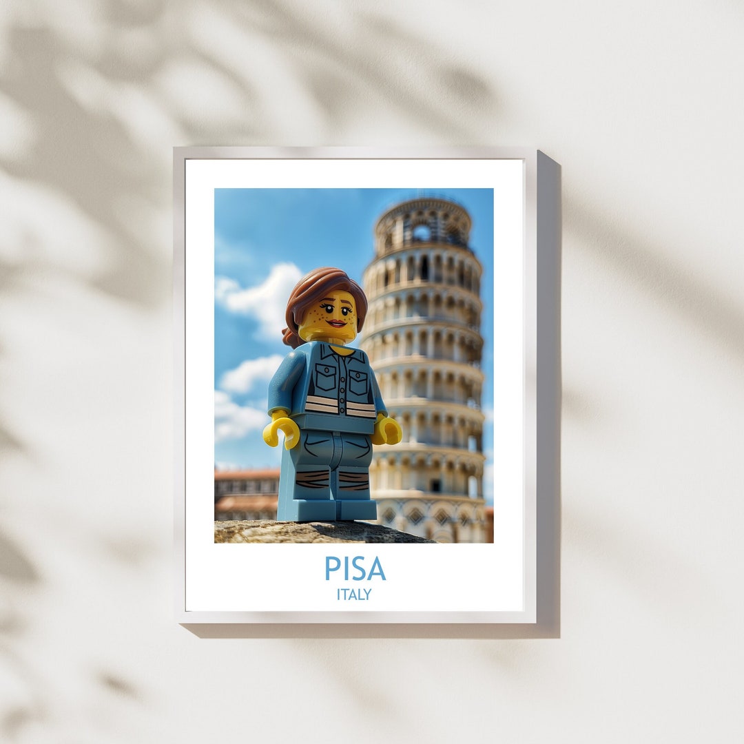 Toy Figure in Pisa Italy Print, Toy Figure Poster, Pisa Tower Travel ...