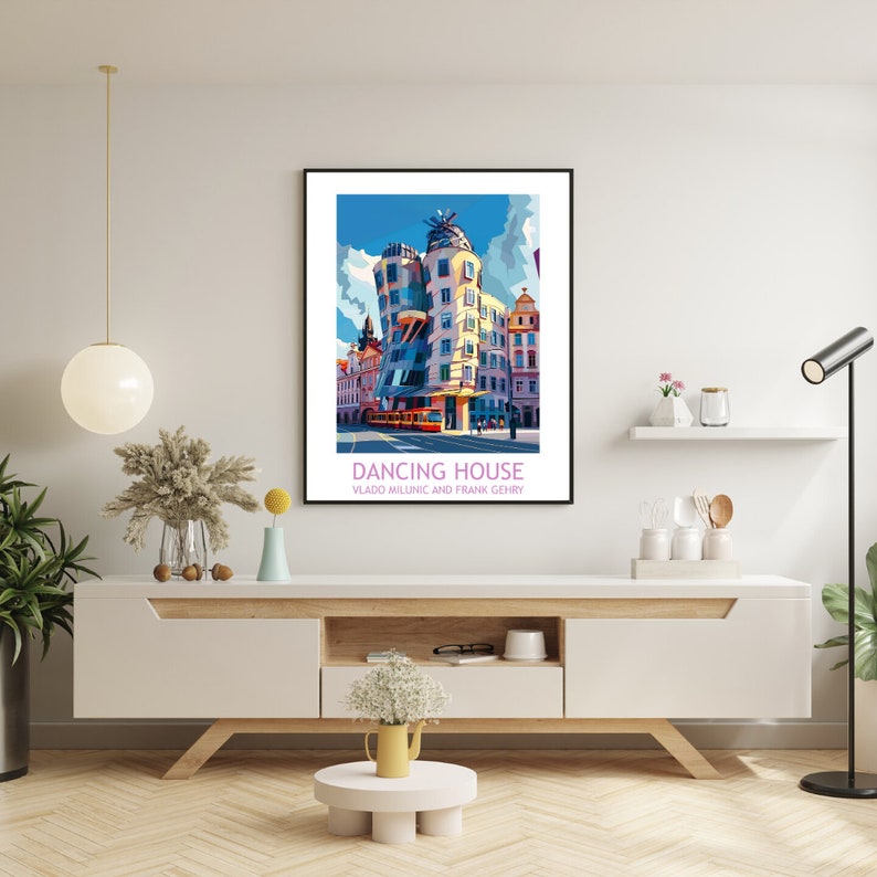 Dancing House Prague Poster Frank Gehry & Vlado Milunić Architectural ...