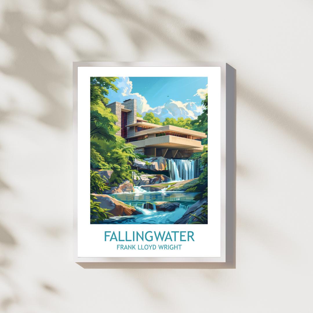 Fallingwater Print: Frank Lloyd Wright Architecture Poster - Etsy