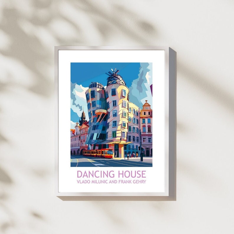 Dancing House Prague Poster Frank Gehry & Vlado Milunić Architectural ...