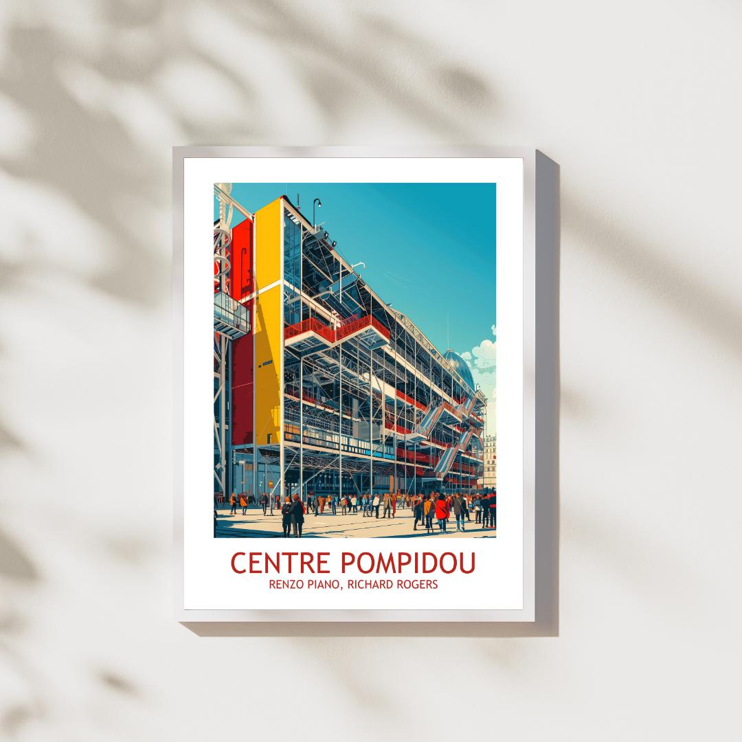 Centre Pompidou Poster - Paris Architecture Print - Modern Art Museum ...