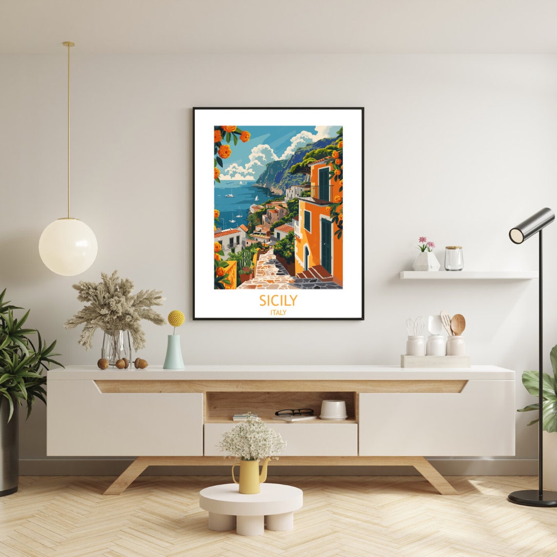 Italy Sicily Poster Digital Art Print High-quality Instant Download - Etsy