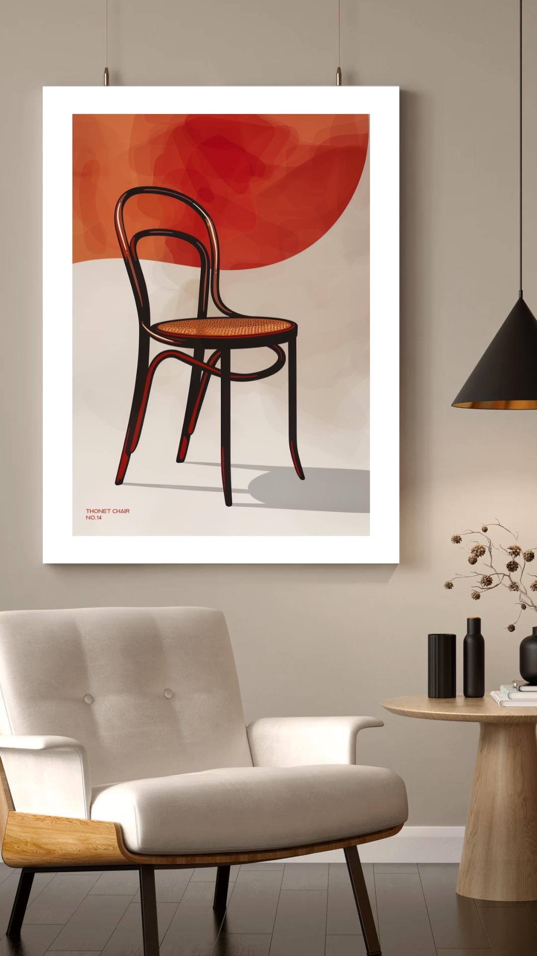 Michael Thonet Chair No. 14 Poster, Icon of Design, Historical Design ...