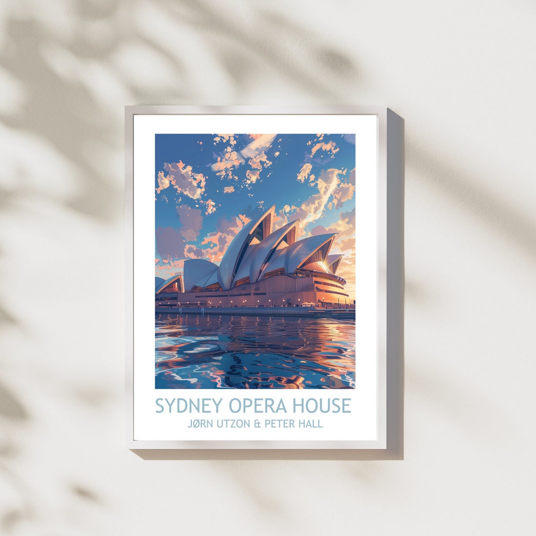 Sydney Opera House Print, Sydney Travel Poster, Modernist Architecture ...