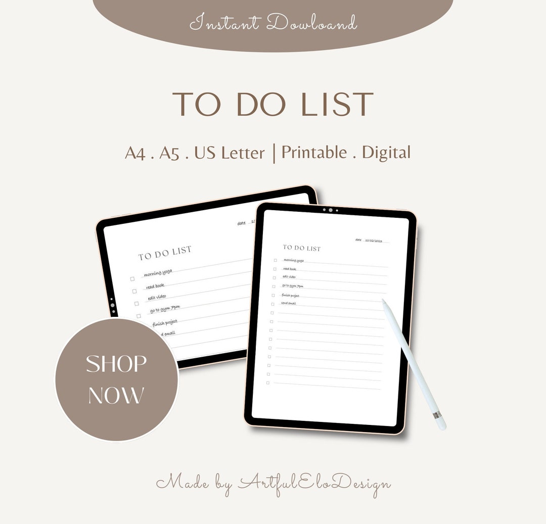 Simple to Do List Template Printable to Do List Digital - Etsy