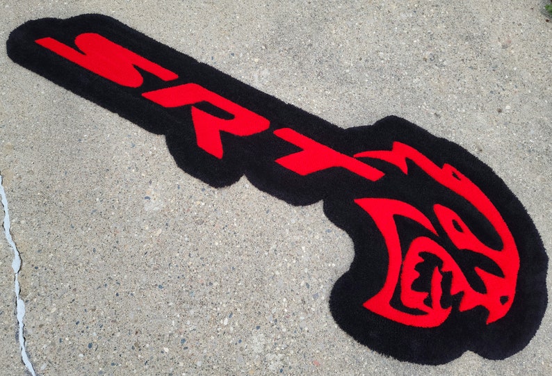 Dodge SRT Hellcat Cut Pile Rug. Red and Black Nonslip Backing - Etsy
