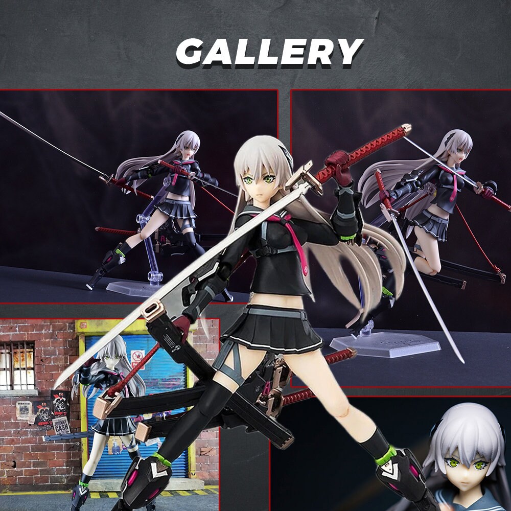Anime Swordswoman Design 3D Painted Clay Figure Custom Statue Sculpture ...