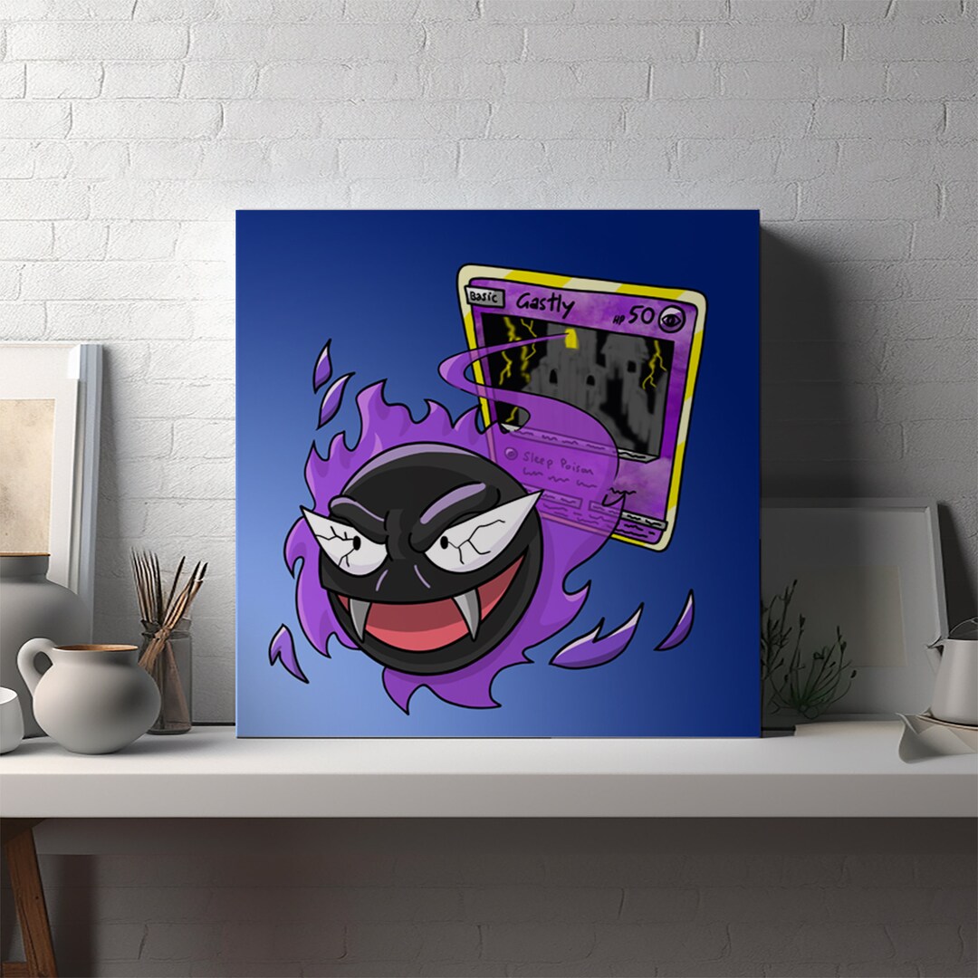 Pokemon Artful Wall Art Poster Gallery Digital Prints 8x8 Gastly - Etsy