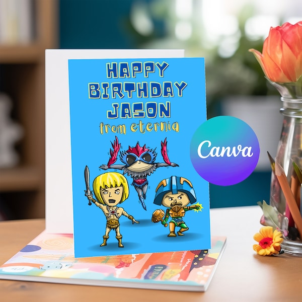 He Man Birthday Card - Etsy
