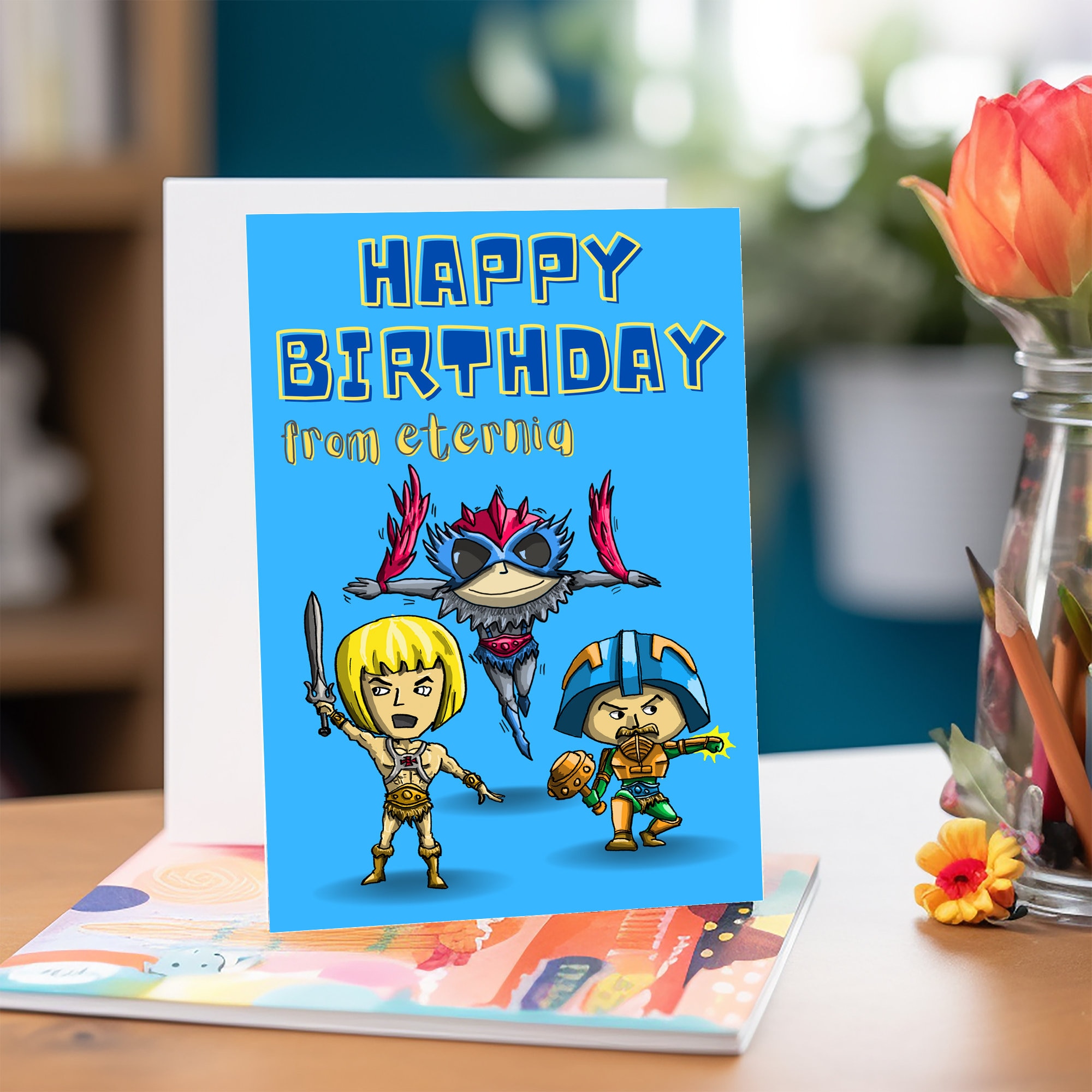 Editable Canva Motu Motu Cartoon Heman/he-man Birthday Card - Etsy