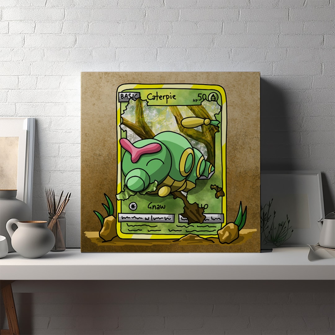 Pokemon Artful Wall Art Poster Gallery Digital Prints 8x8 Caterpie - Etsy