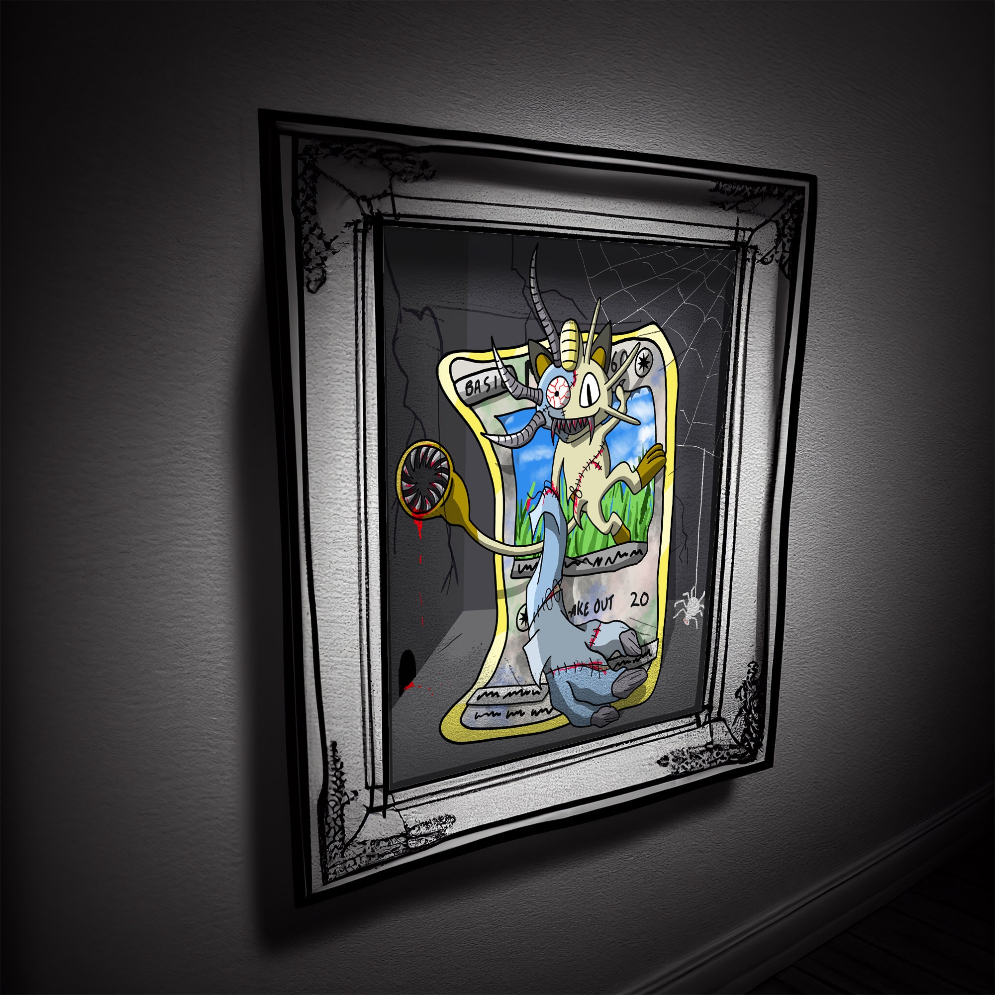 Halloween Meowth Horror Pokemon Wall Art Poster Gallery Digital Prints ...