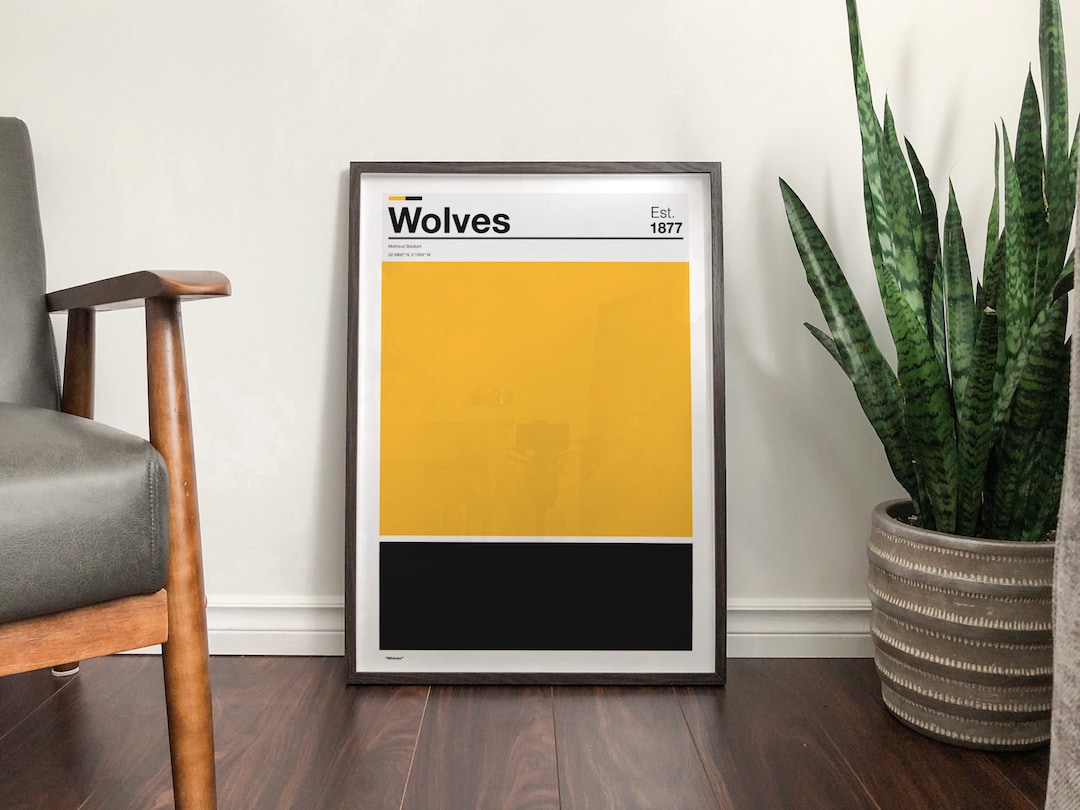 Wolverhampton Wolves Team Colours Art Print Football Gift - Etsy