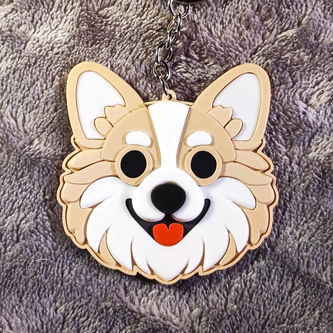 3D Printed Corgi Keychain | Welsh Corgi Accessory | Handmade Dog Lover ...