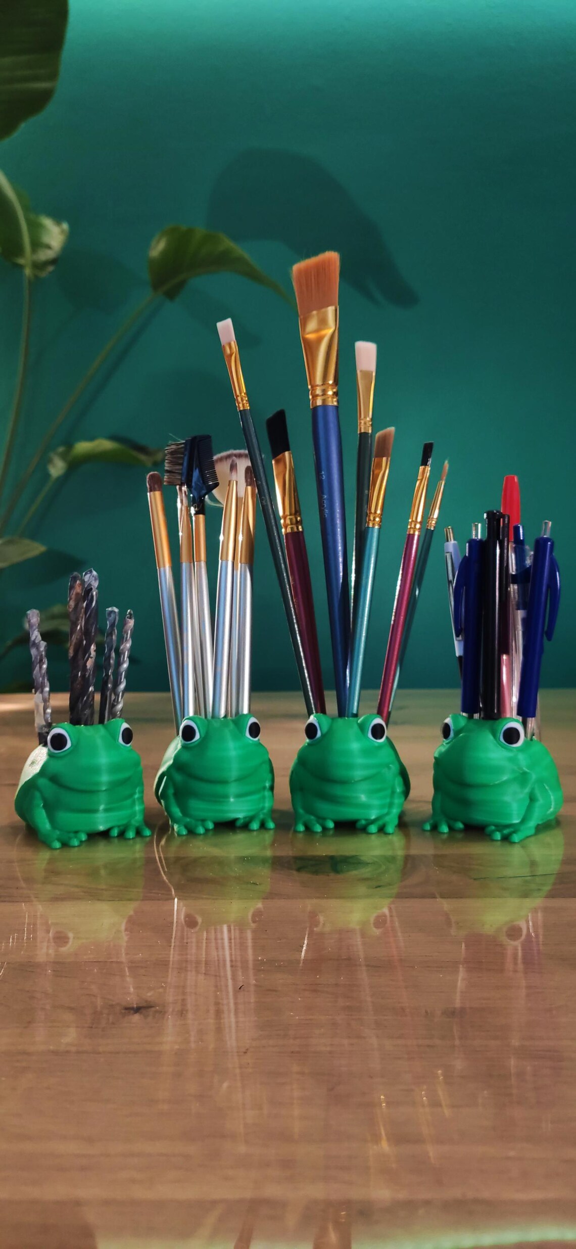 3D Printed Frog Pen Holder – Cute Desk Organizer for Pencils, Brushes ...