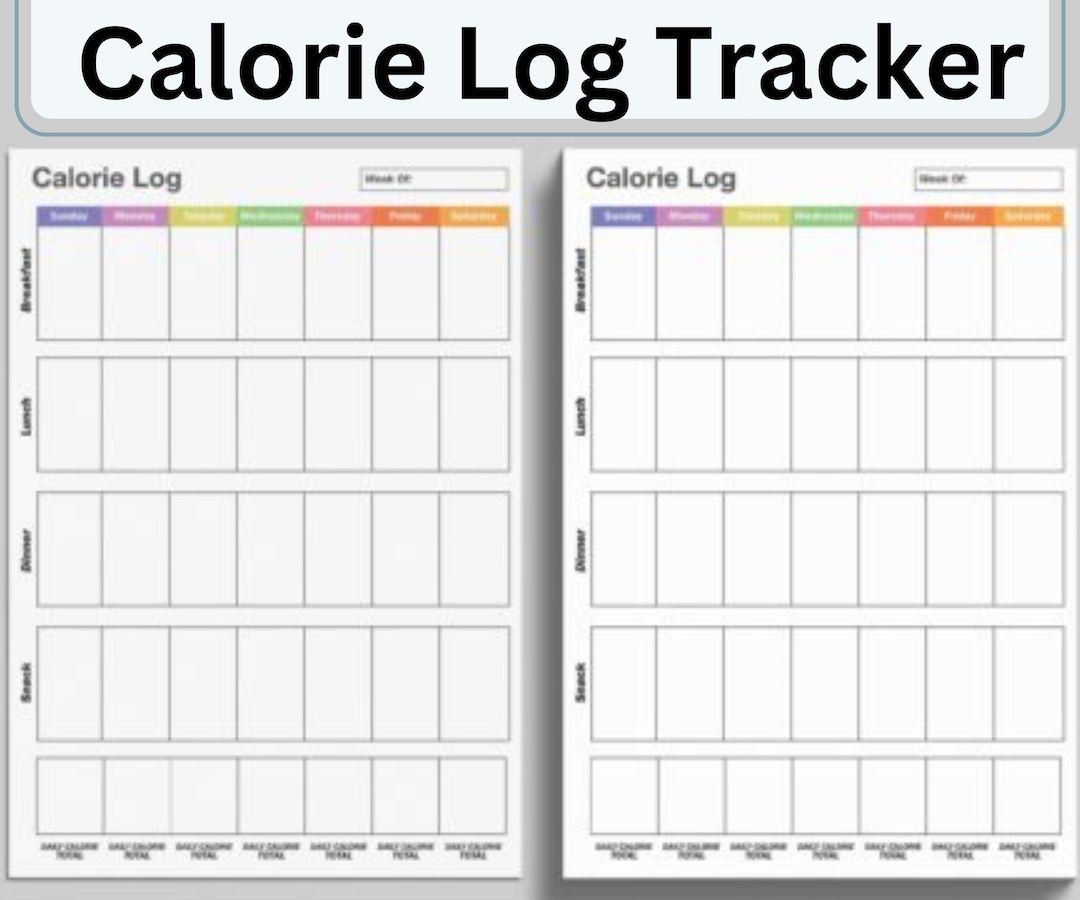 Calorie Tracker Printable Weekly Calorie Tracker Calorie - Etsy