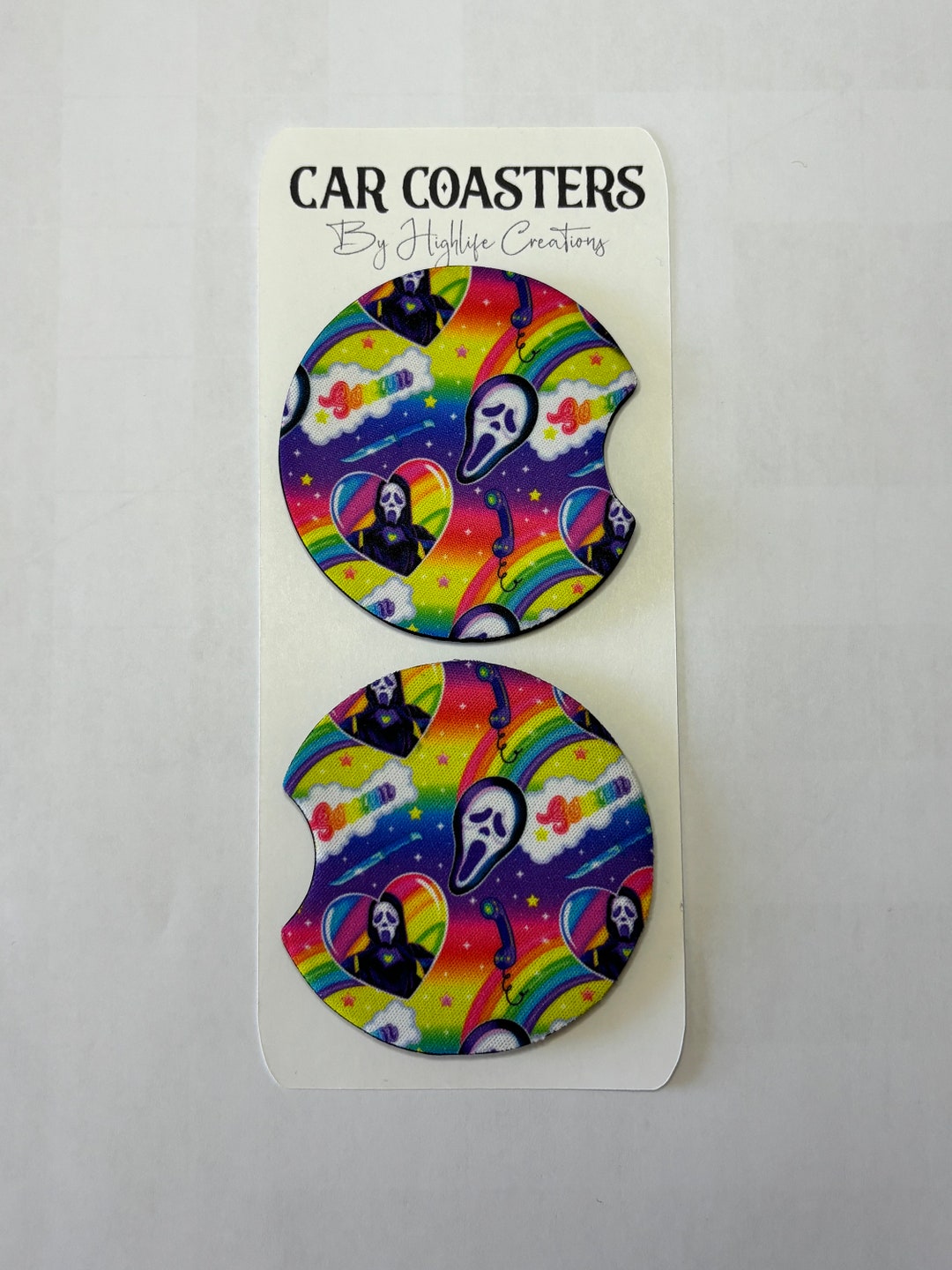 LF Inspired Rainbow Scream Car Coasters - Etsy