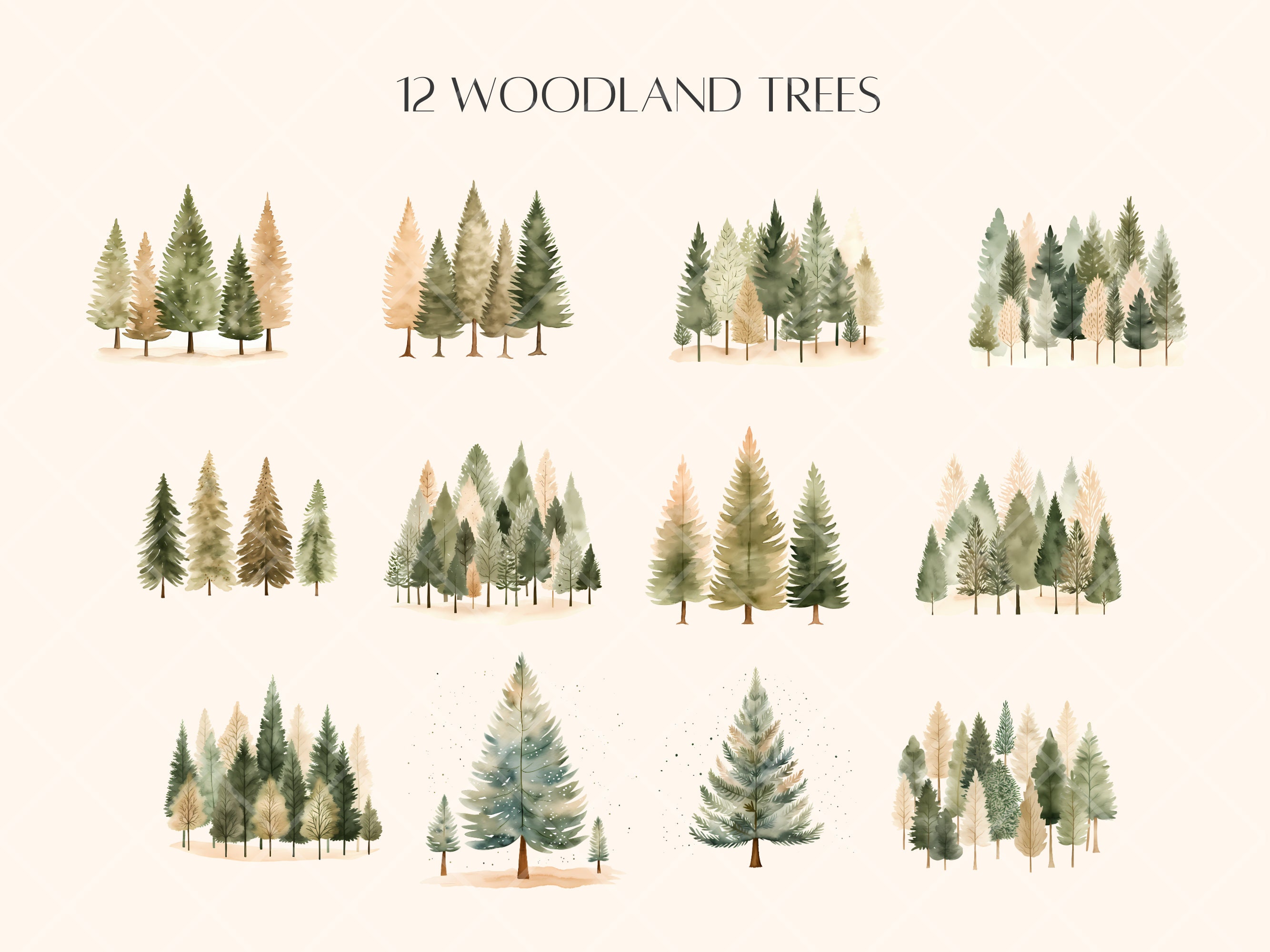 Woodland Animals Clipart Boho Woodland Forest Animals Clipart Cute ...
