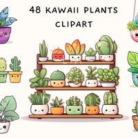 47 Kawaii Plants Clipart | Cactus Clipart | Plant Clipart | Cute Kawaii ...