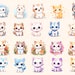Cute Cat Clipart Kawaii Bundle for Animal Stickers Kawaii Clipart Wall ...