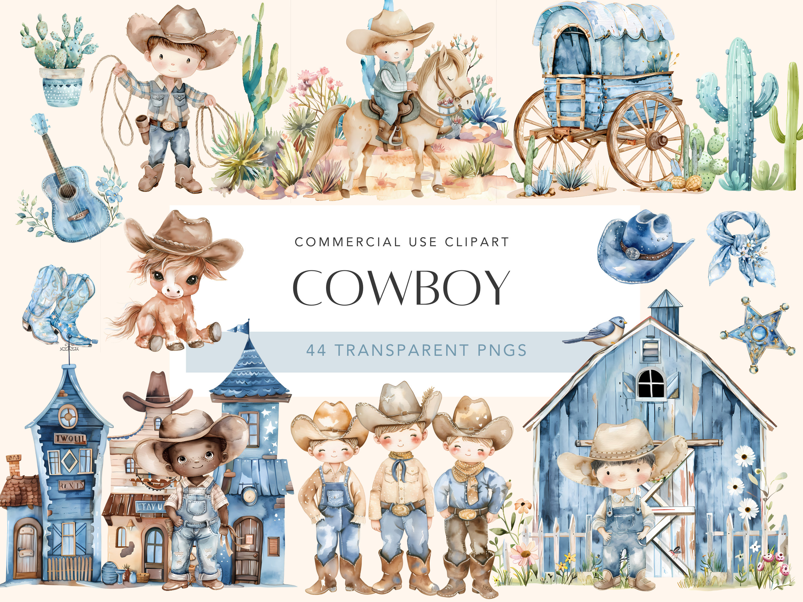 Cute Cowboy Clipart Baby Cowboy PNG Wild West Clipart Baby Western ...