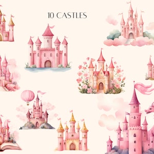 Pink Princess Clipart Watercolor Cute Princess and Knight Carriage ...