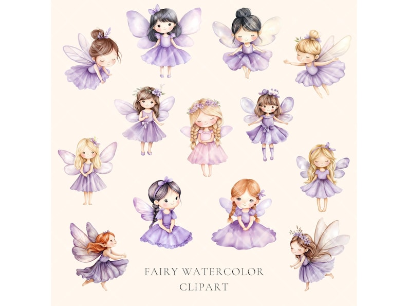Watercolor Fairy Clipart Fairy Magical Garden Clipart Enchanted Forest ...